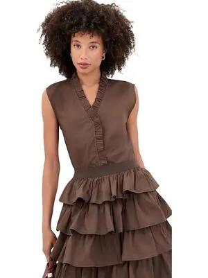 VRG GRL Phoebe Vest Top - Chocolate