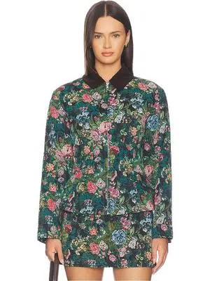 Amanda Uprichard Jalen Jacket In Blue - Malachite Multi