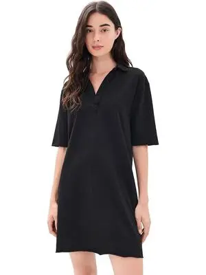 Frank & Eileen Emma Mini Henley Dress - Black