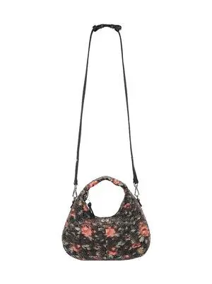 GANNI Hobo Mini Flowers Bag - Black