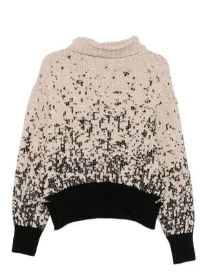 ALYSI Chenille Turtle-neck Sweater - Beige