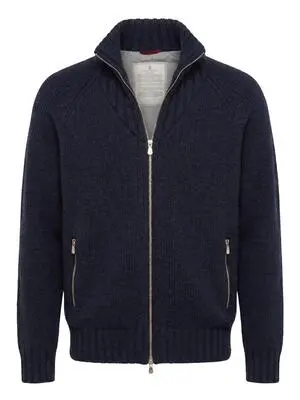 Brunello Cucinelli Cashmere Padded Blouson Jacket - Blue