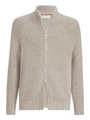 Brunello Cucinelli Cashmere Zip-up Cardigan - Beige