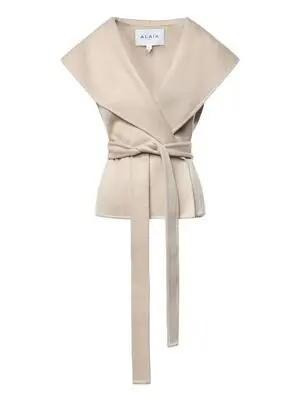 Alaïa Cashmere Hooded Jacket - Beige