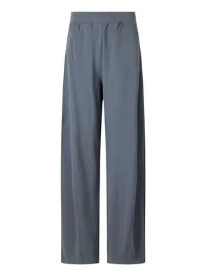 Tibi TIBI Winslow Cotton Jersey Wide-Leg Track Pants Storm Blue