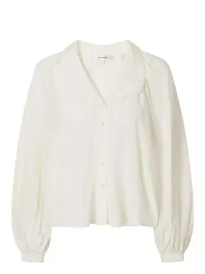 FRAME FRAME Gala Silk-Crepe De Chine Blouse Cream