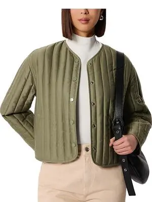 Whistles Cone Sleeve Quilted Jacket - Khaki