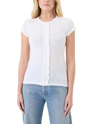 Goldie LeWinter Annette Tee With Ruffle Detail - White