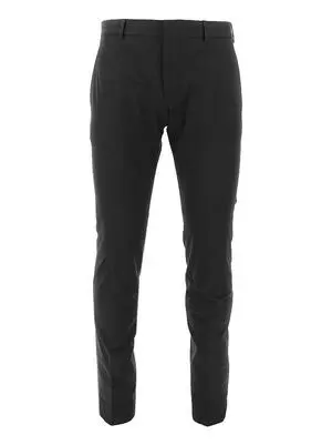 PT TORINO Epsilon Stretch Cotton-blend Pants - Black