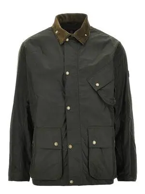 BARBOUR INTERNATIONAL Barbour International Brake Line Waxed Cotton Jacket With Corduroy Collar