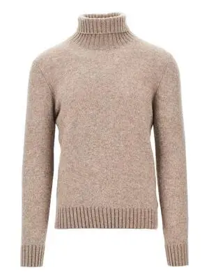 PIACENZA CASHMERE 1733 Cashmere Blend Turtleneck Sweater - Beige