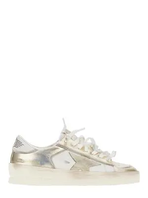 GOLDEN GOOSE GOLDEN GOOSE Stardan Leather Sneakers With Metallic Accents