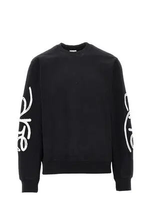 ARTE Cotton Weathirt With Logo Embroidery - Black