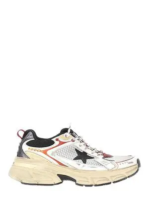 GOLDEN GOOSE Lightstar Mesh And Leather Sneakers - White