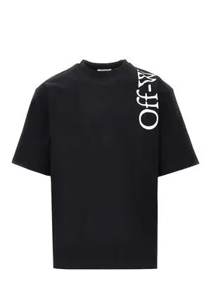Off-White Vertical Bookih Kate' Cotton T-hirt - Black