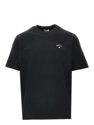 ARTE Cotton Jerey T-hirt With Embroidery - Black