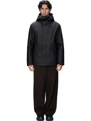 Rains Nome Parka Waterproof Hooded Jacket With Cargo Pockets - Black