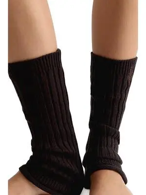 Free People Retro Short Leg Warmers - Chocolate