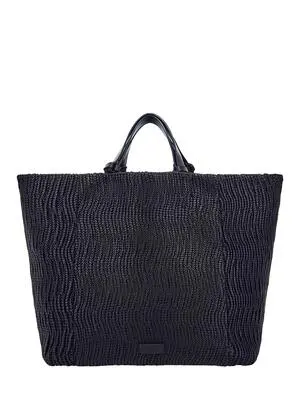 Giorgio Armani Micro Pleated Leather Shopper Bag - Brown