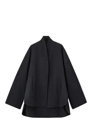 Giorgio Armani Pea Coat In Heavy Double Cashmere With A Shawl Collar - Black