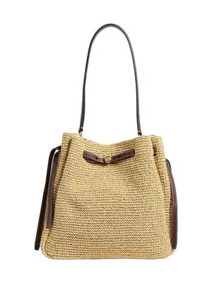 Tory Burch Romy Large Straw Tote - Natural