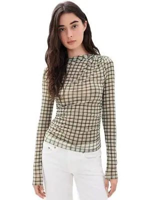 Veronica Beard Nuvina Printed Long Sleeve Top - Loden Multi