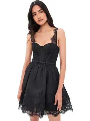 Zimmermann Valiant Lace Trim Mini Dress - Black