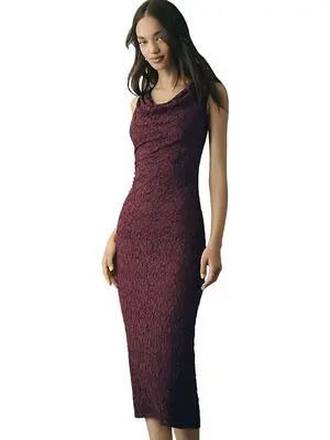 Bhldn Stretch Lace Midi Dress - Brown