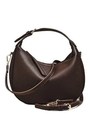 Anthropologie Faux Leather Buckle Shoulder Bag Chocolate