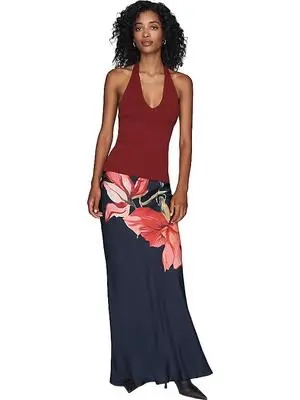 ROCOCO Sand Floral Maxi Skirt - Black