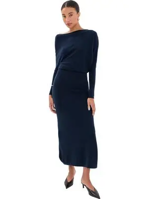 Altuzarra Cashmere One-shoulder Maxi Dress - Navy