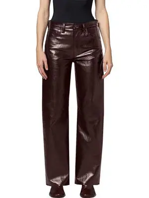AGOLDE Recycled Leather Arc Jeans - Red