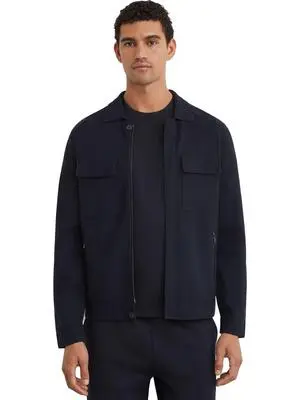REISS Reiss Fleetwood Zip-Up Cardigan Navy