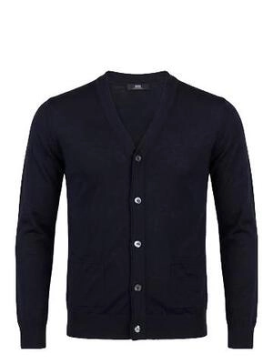 Alpha Studio Midnight Merino Wool Cardigan - Blue