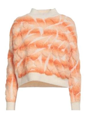 DANIELE FIESOLI Tie-dye Mock Neck Long Sleeve Sweater - Orange