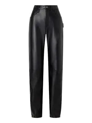 Altuzarra Mills Leather Straight-leg Pants - Black
