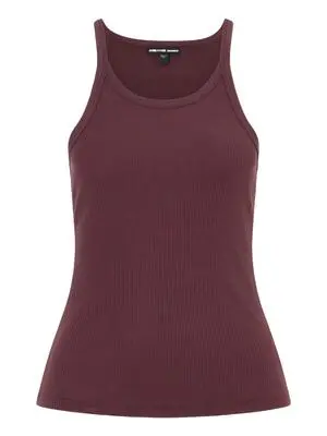 JAMES PERSE Slim Fit Ribbed Crewneck Tank - Red