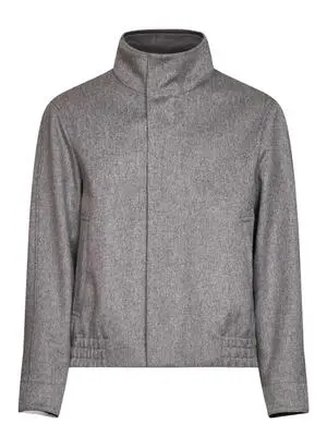 LARDINI Lardini High Neck Long-Sleeved Jacket Gray