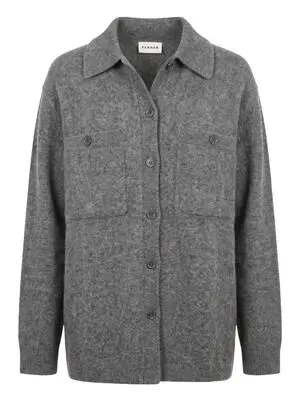 P.a.r.o.s.h Button-up Chest-pocket Cardigan - Dark Grey