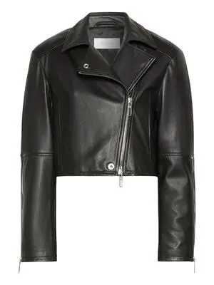 SPORTMAX Long-sleeved Leather Jacket