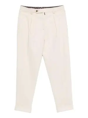 BERWICH Pleated-front Turn-up Trousers - White
