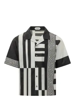 Versace Pattern-printed Short-sleeved Shirt - Black