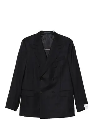 Caruso Norma Double-breasted Peak-lapel Suit - Black