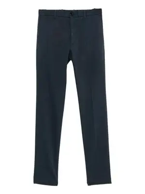 Incotex Pressed-crease Straight-leg Trousers - Navy Blue