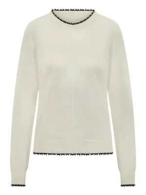 Pinko Distressed Long Sleeved Top - White