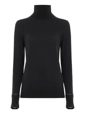 Chloé Fitted Turtleneck In Wool Knit - Black