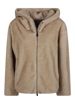 P.a.r.o.s.h Faux Fur Jacket - Beige