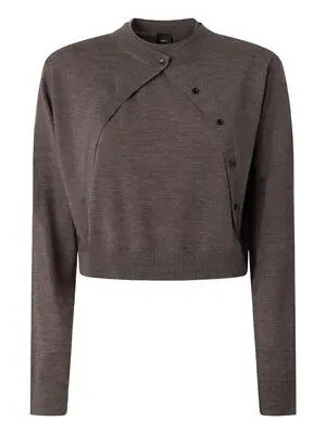 Pinko Asymmetric Button-fastening Sweater - Brown