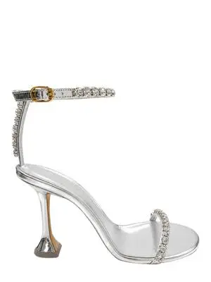 Amina Muaddi Open-toe High-heeled Sandals - White
