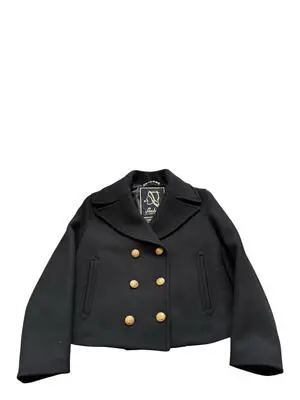SEALUP Cropped Double-breasted Coat - Black